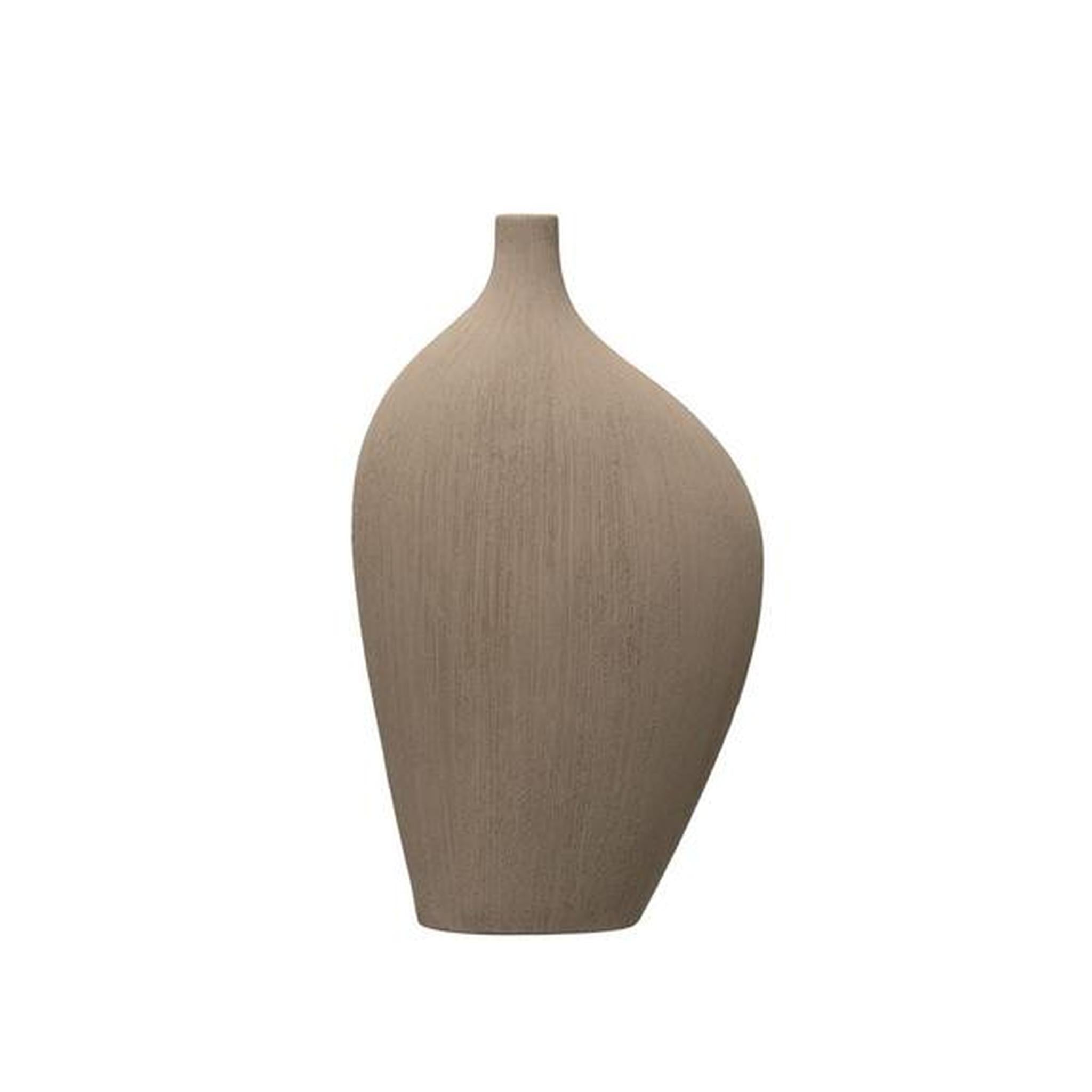 Textured Stoneware Vase, Matte Grey, 7" x 3-1/4" x 12" – Homies